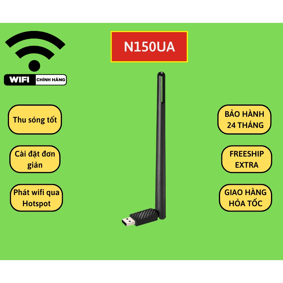 Thu phát wifi chuẩn N 150Mbps TOTOLINK N150UA USB wifi dùng cho PC ...