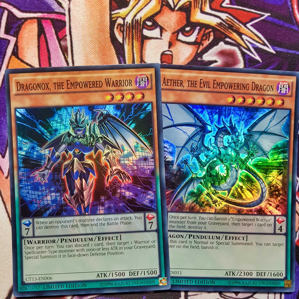 Thẻ bài Yugioh chính hãng | Aether, the Evil Empowering Dragon & Dragonox, the Empowered Warrior ...