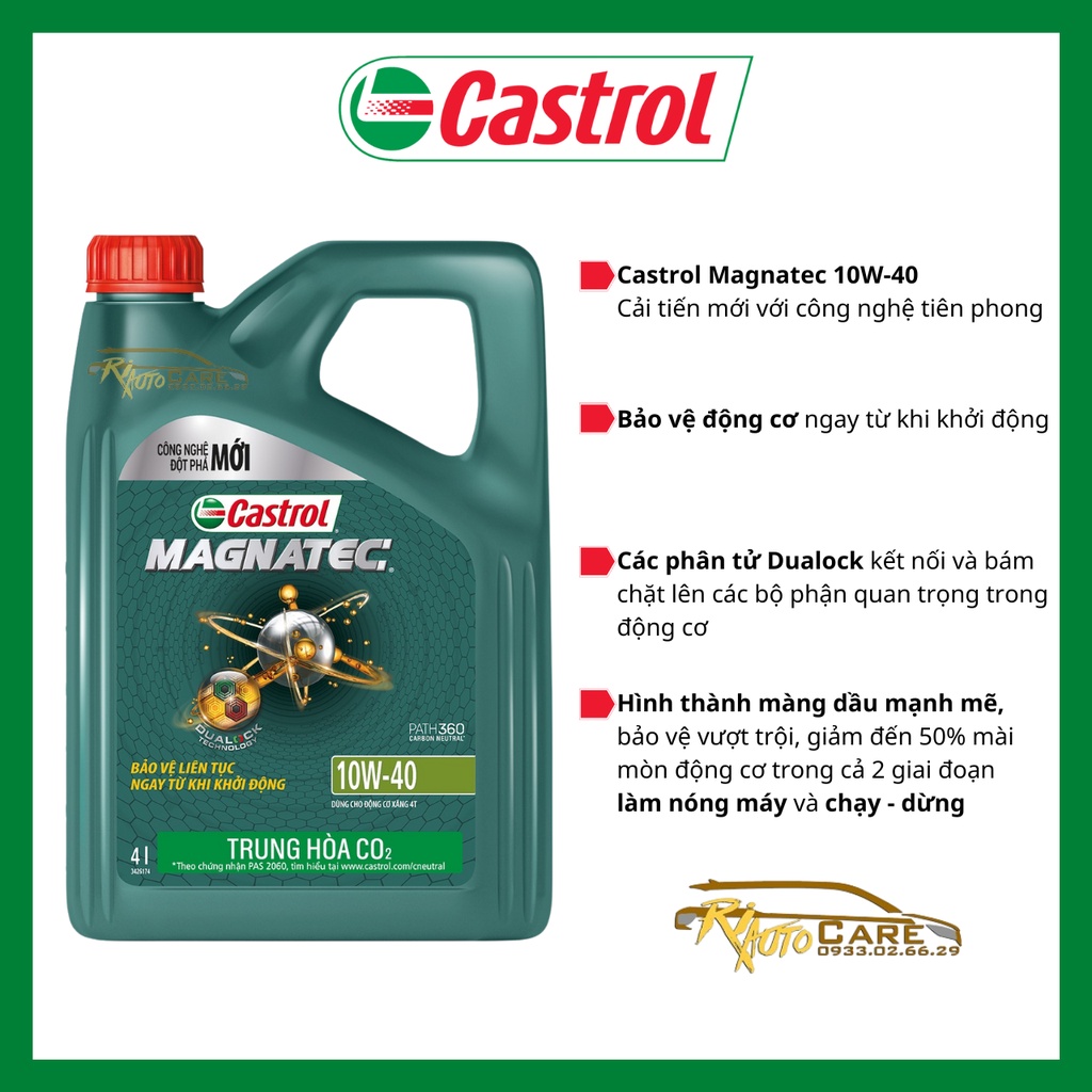 Dầu Nhớt Bán Tổng Hợp Castrol Magnatec công nghệ Dualock 10W40 4L ...