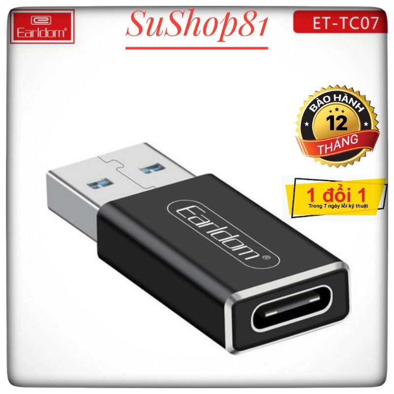 Giắc chuyển đổi USB sang TypeC Earldom ET-TC07 chính hãng | Shopee Việt Nam