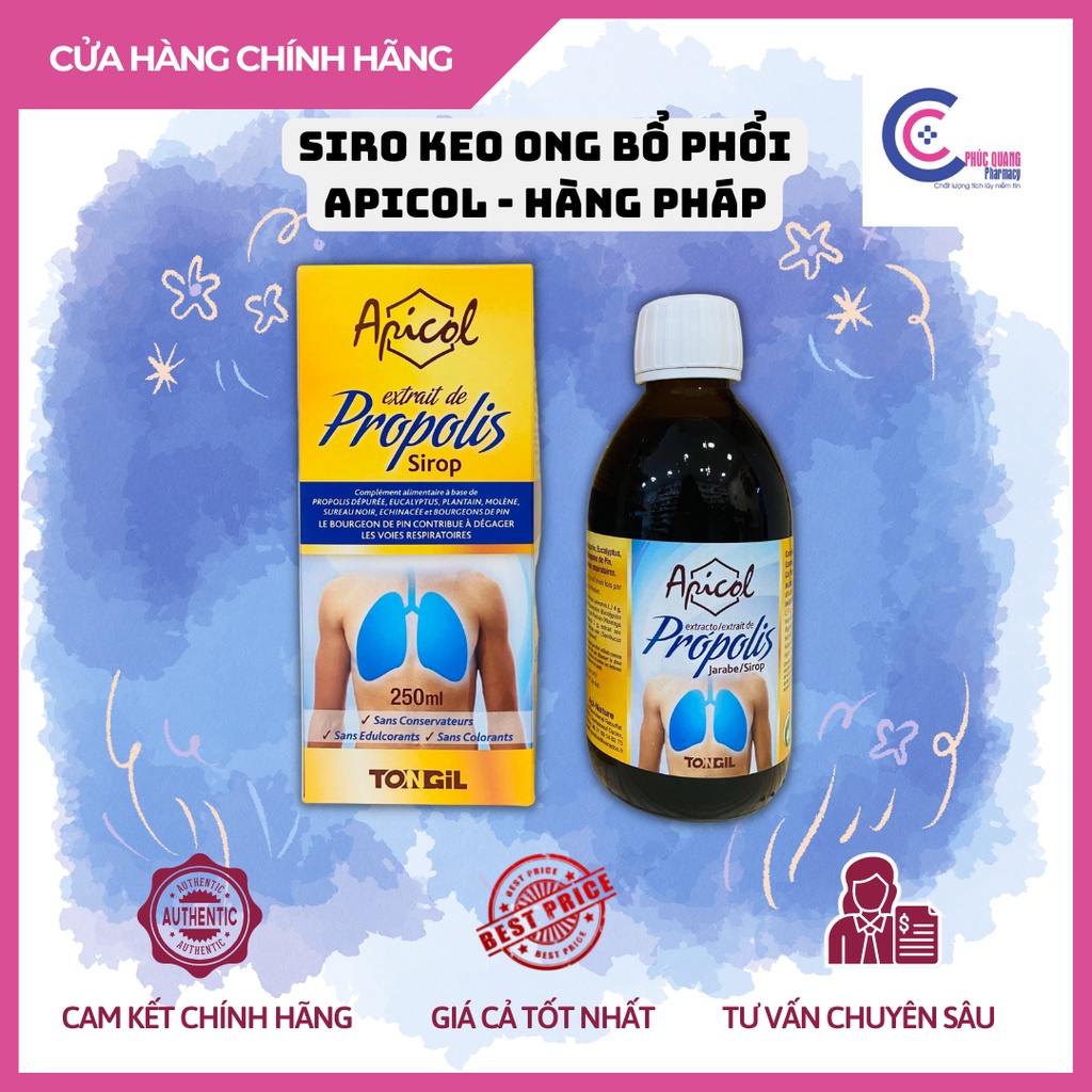 Siro keo ong bổ phổi Apicol extrait de Propolis sirop (250ml) | Shopee ...