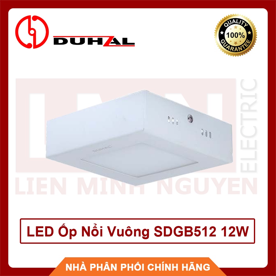 Đèn LED DUHAL, Bảo hành 12 tháng, LED Ốp Nổi Vuông SDGB512 12W siêu bền ...