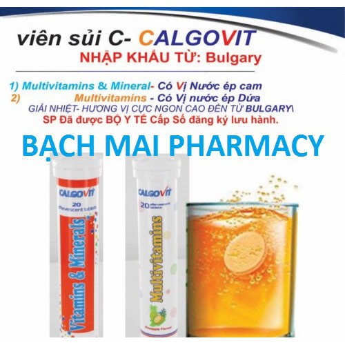 (CHÍNH HÃNG) Viên sủi CALGOVIT (Tuýp 20 viên) bổ sung vitamin và khoáng ...