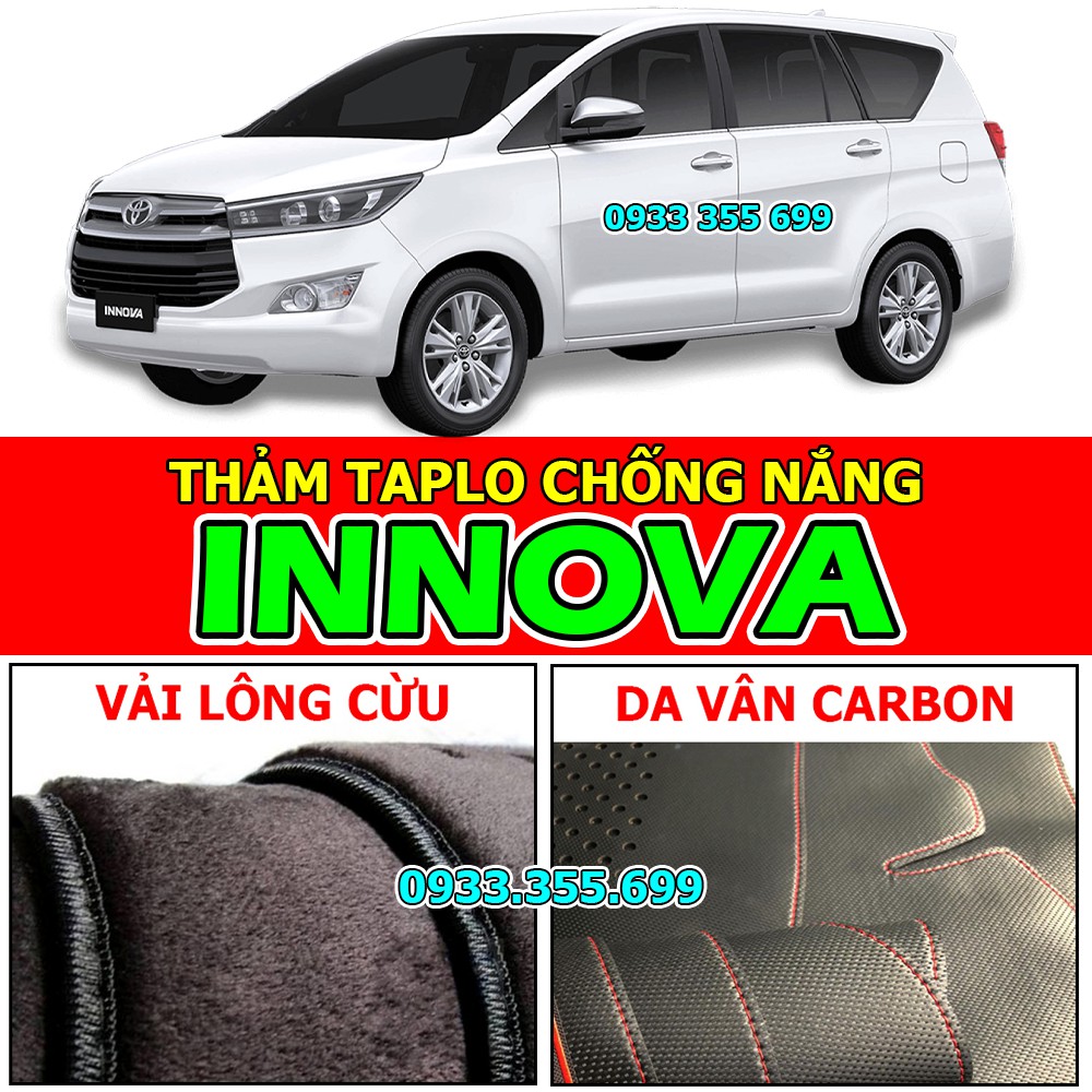 Thảm Taplo TOYOTA INNOVA, INNOVA CROSS bằng Nhung lông hoặc Da vân ...