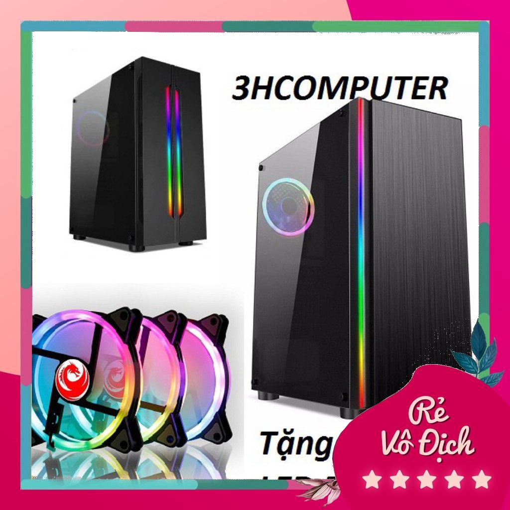 Vỏ máy tính gaming (case game) Tặng 3 Quạt tản nhiệt 12cm Red dragon ...