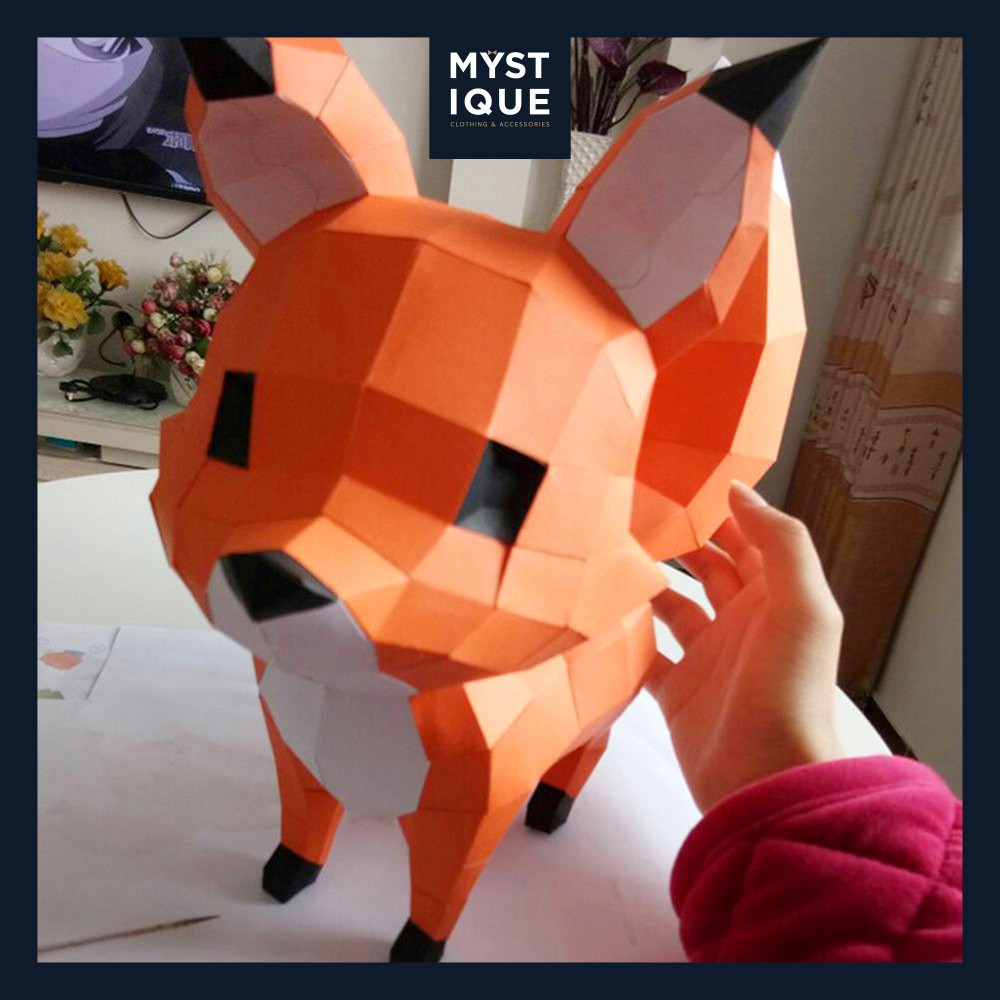 Bộ mô hình giấy tự lắp ráp Baby Fox cute Papercraft 3D, trang trí nhà ...