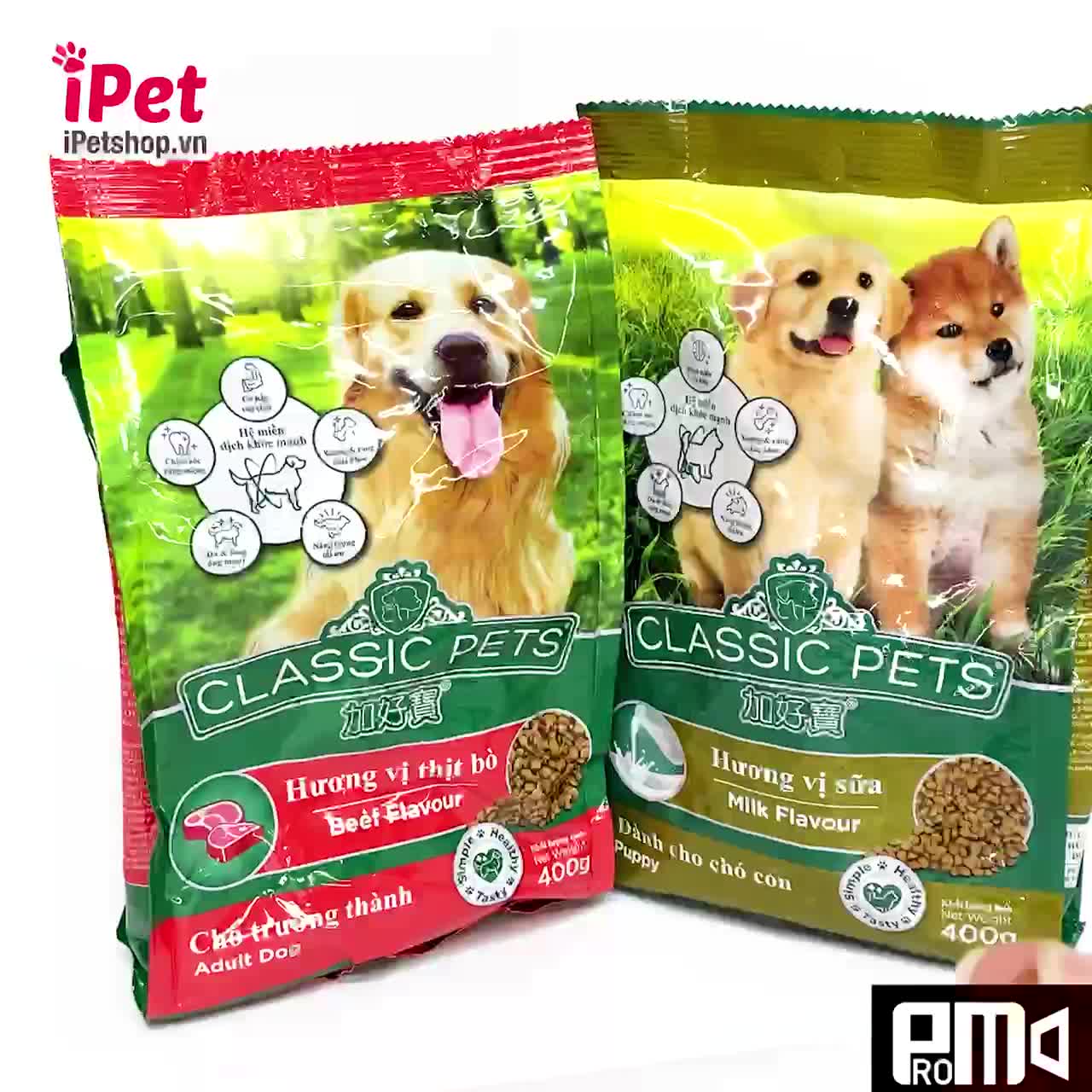 Thức Ăn Cho Chó Con Classic Pets Vị Sữa Hạt Khô Gói 400G - iPet Shop | Shopee Việt Nam