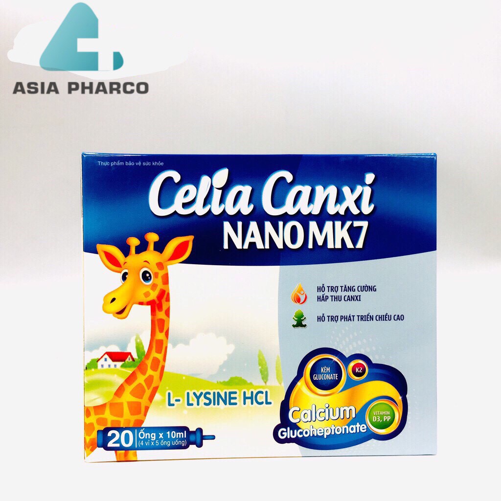 Celia Canxi Nano MK7 Bổ sung canxi vitamin D3 cho cơ thể hỗ trợ sự phát triển chiều cao hộp 20 ...