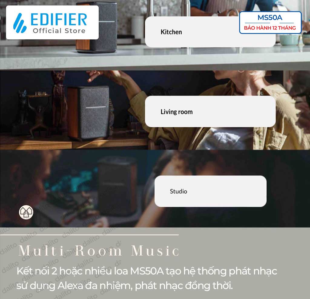 Loa Bluetooth 5.0 EDIFIER MS50A kết nối máy tính iPhone iPad qua AirPlay và Wifi Alexa Công suất ...