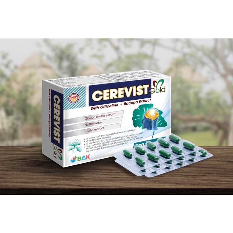 Viên uống bổ não CEREVIST GOLD (hộp 30 viên) hỗ trợ phòng ngừa tai biến ...