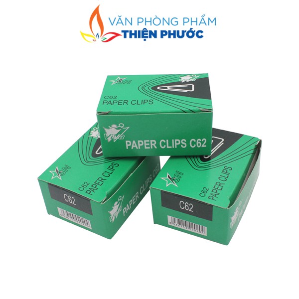 Kẹp ghim giấy sắt C62 hình tam giác [10 hộp] ghim cài tài liệu tiện ...