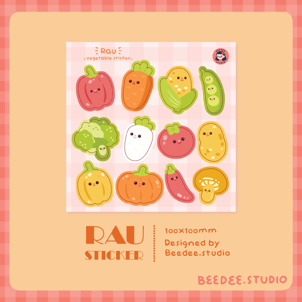 Tấm sticker RAU dễ thương | hàng độc quyền Beedee.studio | | Shopee ...