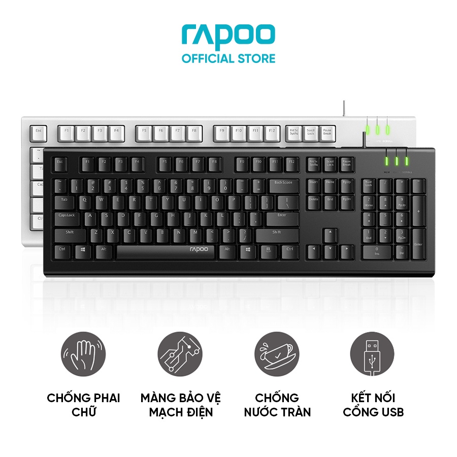 Bàn phím có dây Rapoo NK1800 | Shopee Việt Nam