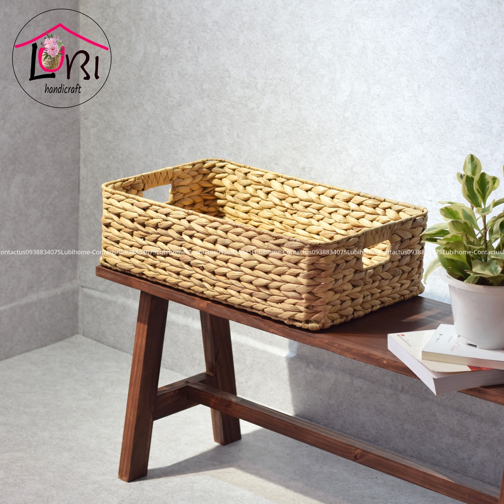 [Lubi Home] - Khay đựng đồ đan lục bình bo góc - đẹp, tiện dụng | Shopee Việt Nam
