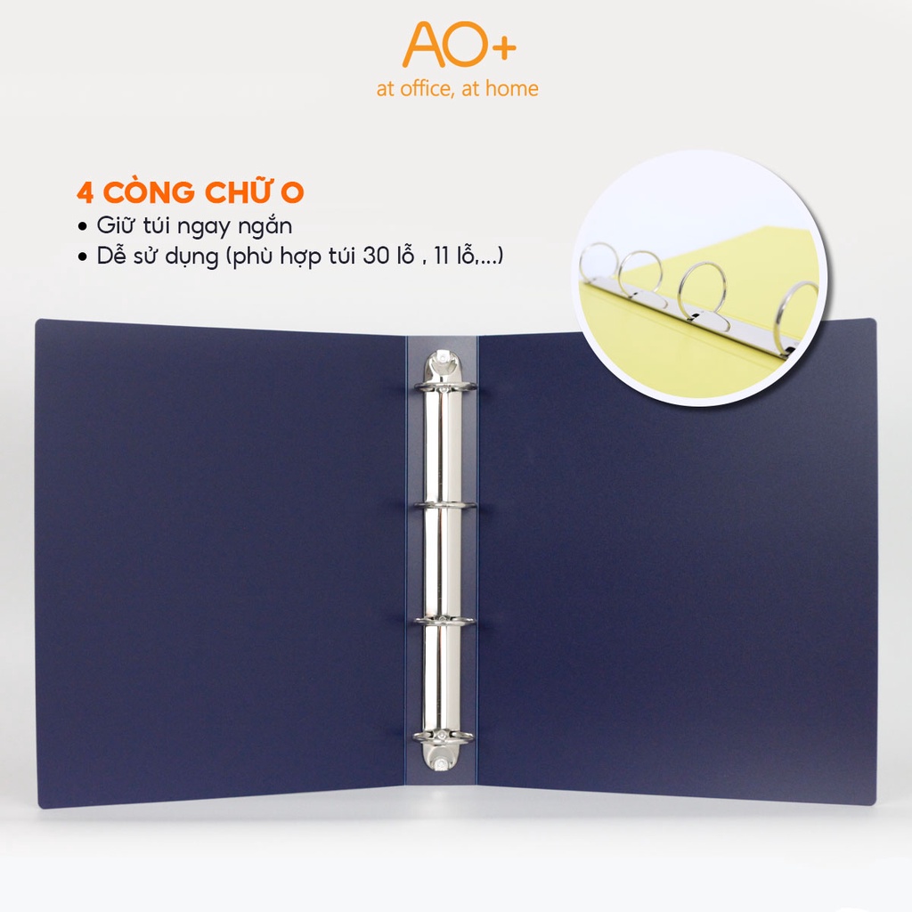 Bìa Còng O4 Switch ON AO+, Nhựa PP/ A4, 4 Nhẫn O (25/35/50 mm) | Shopee Việt Nam