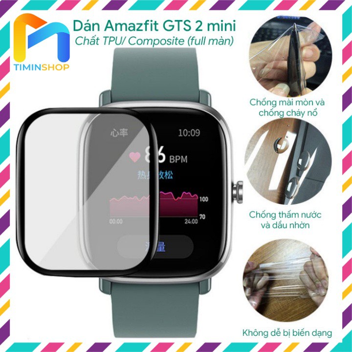 Dán cường lực Amazfit GTS 2 mini/ 4 mini/ GTS 2/ 2e/ GTS/ Bip U/ Bip 5 ...