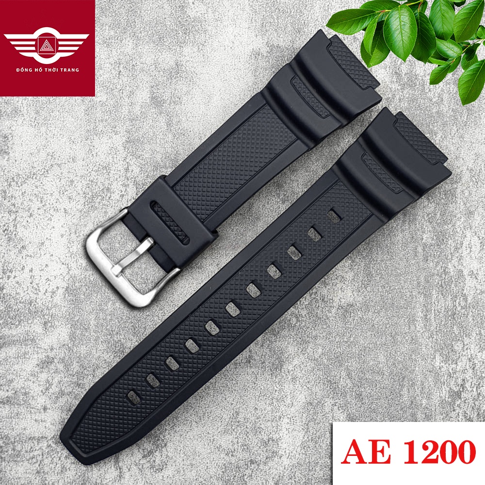 [18MM] Dây đồng hồ cao su dùng cho Casio AE1000 AE 1200 GSHOCK W-735H ...