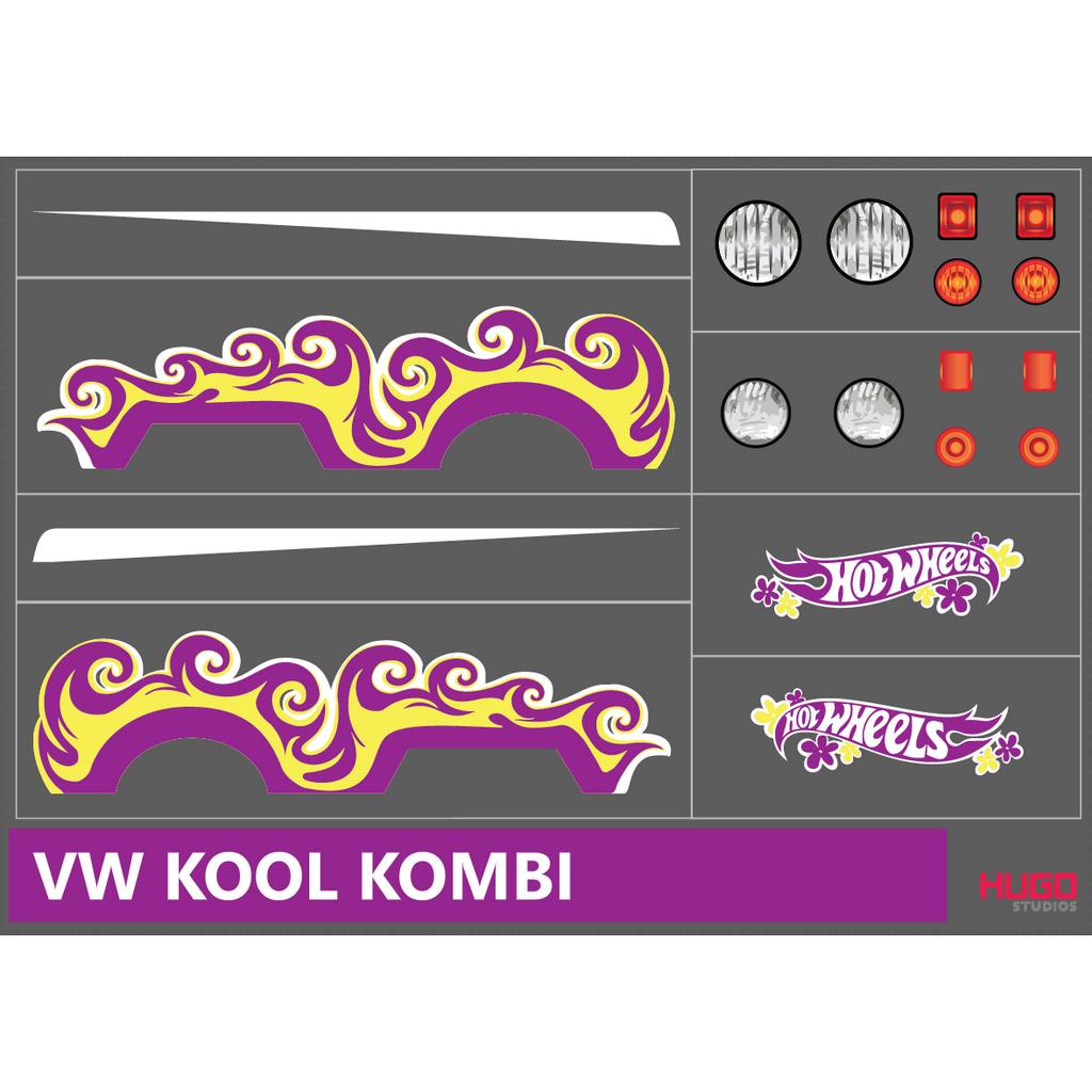 Hugo Studios Decal trượt nước Hot Wheels Volkswagen Kool Kombi tỉ lệ 1/ ...
