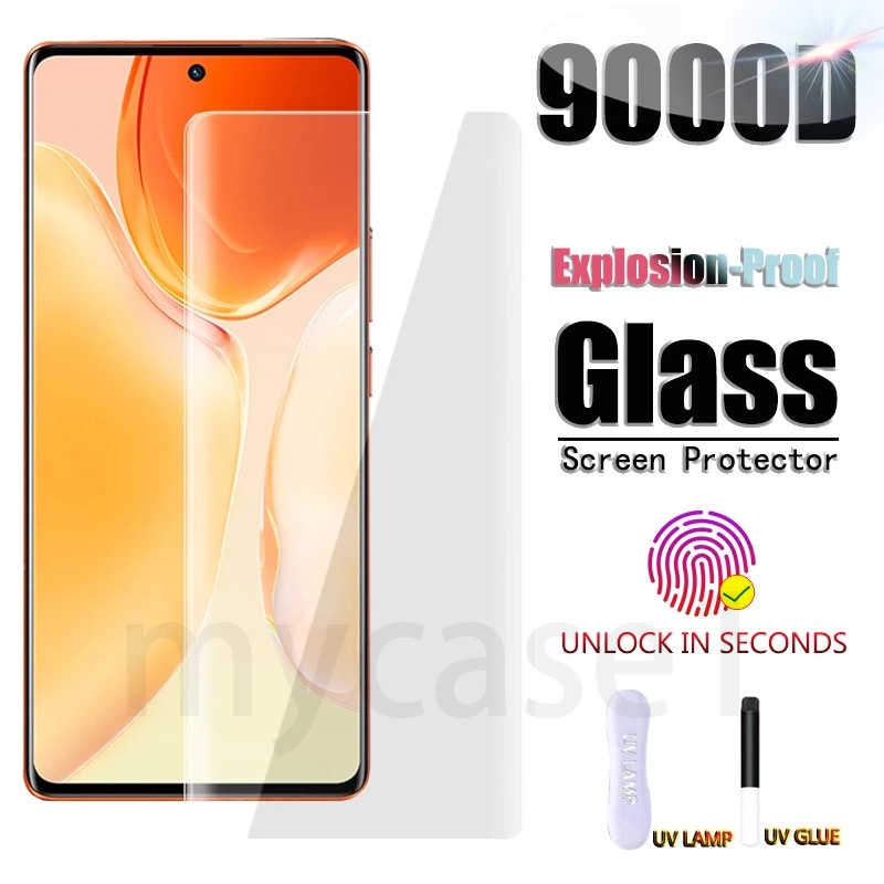 Kính cường lực keo UV bảo vệ màn hình cho VIVO X200 Y78 Y78+ V40 V30E V30 V29 V27 V25 V23 X100 ...