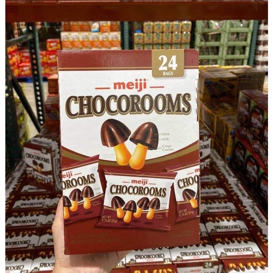 Bánh nấm Chocolate sữa Meiji Chocorooms 24 gói USA | Shopee Việt Nam