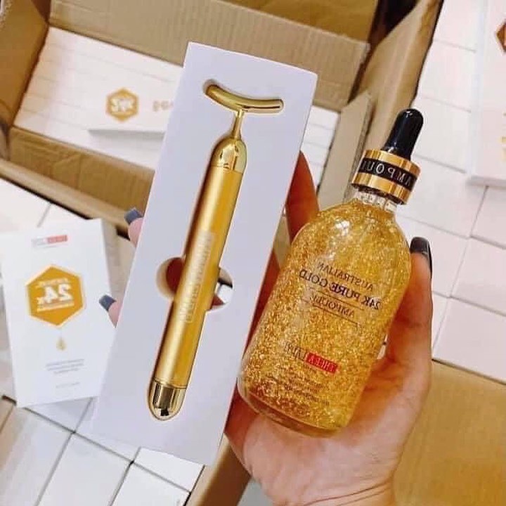 𝐒𝐞𝐫𝐮𝐦 𝐭𝐢𝐧𝐡 𝐜𝐡𝐚̂́𝐭 𝐯𝐚̀𝐧𝐠 𝟐𝟒𝐊 𝐏𝐮𝐫𝐞 𝐆𝐨𝐥𝐝 𝐀𝐦𝐩𝐨𝐮𝐥𝐞 𝐓𝐡𝐞𝐫𝐚𝐋𝐚𝐝𝐲 (TẶNG KÈM THANH LĂN) | Shopee Việt Nam