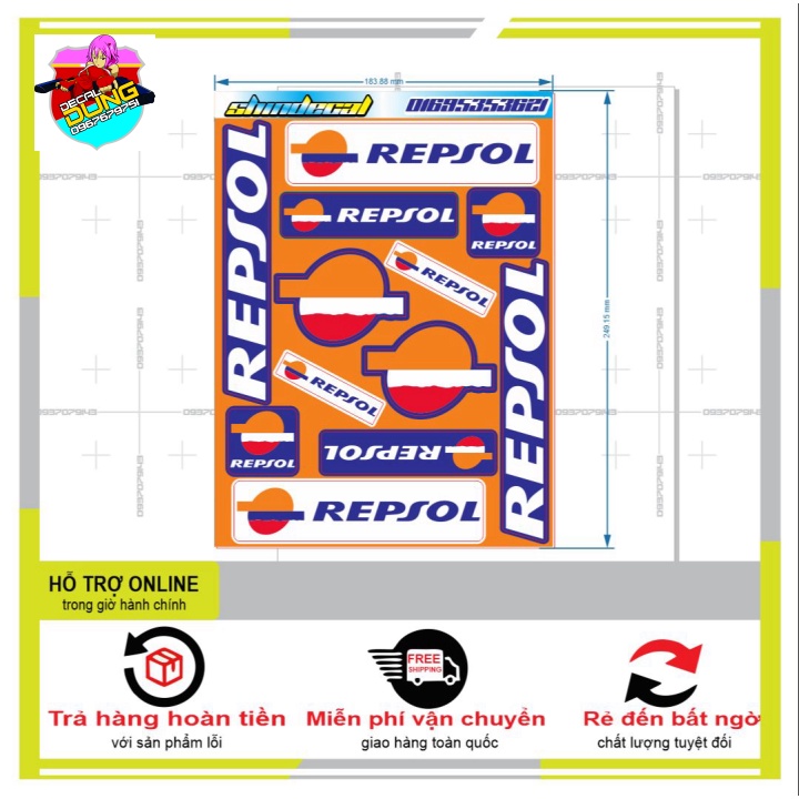 LOGO STICKER REPSOL 09 - DUNG DECAL | Shopee Việt Nam