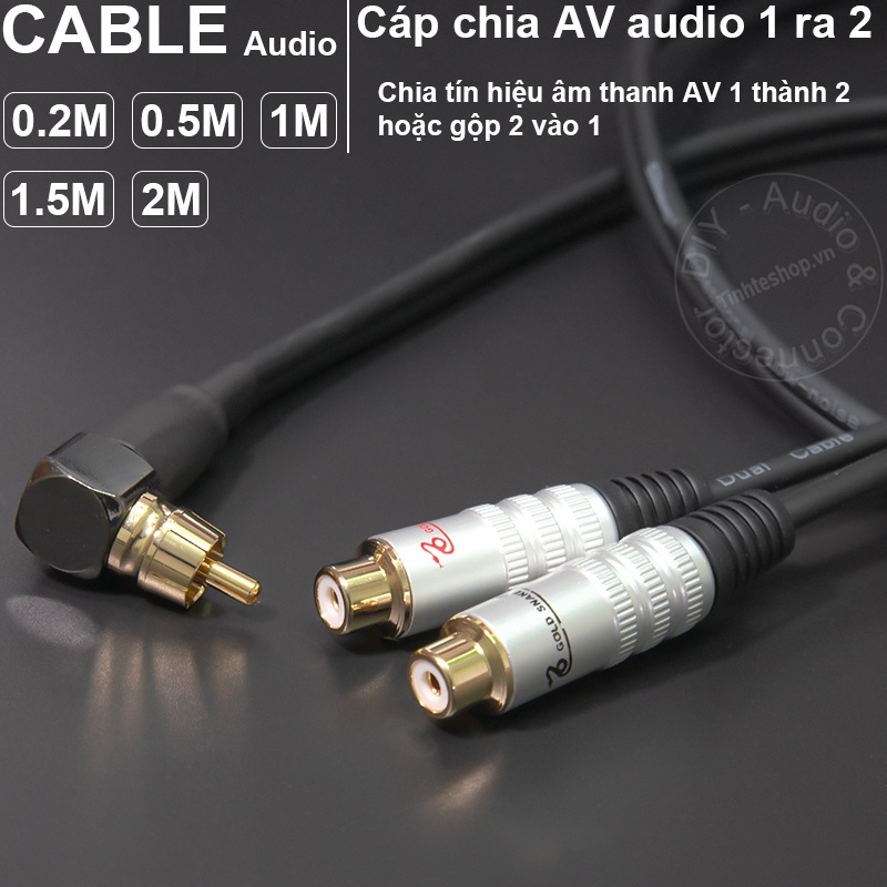 Cáp chia AV đực ra 2 cái DIY 0.2M đến 2M - RCA male to 2 RCA female cable | Shopee Việt Nam
