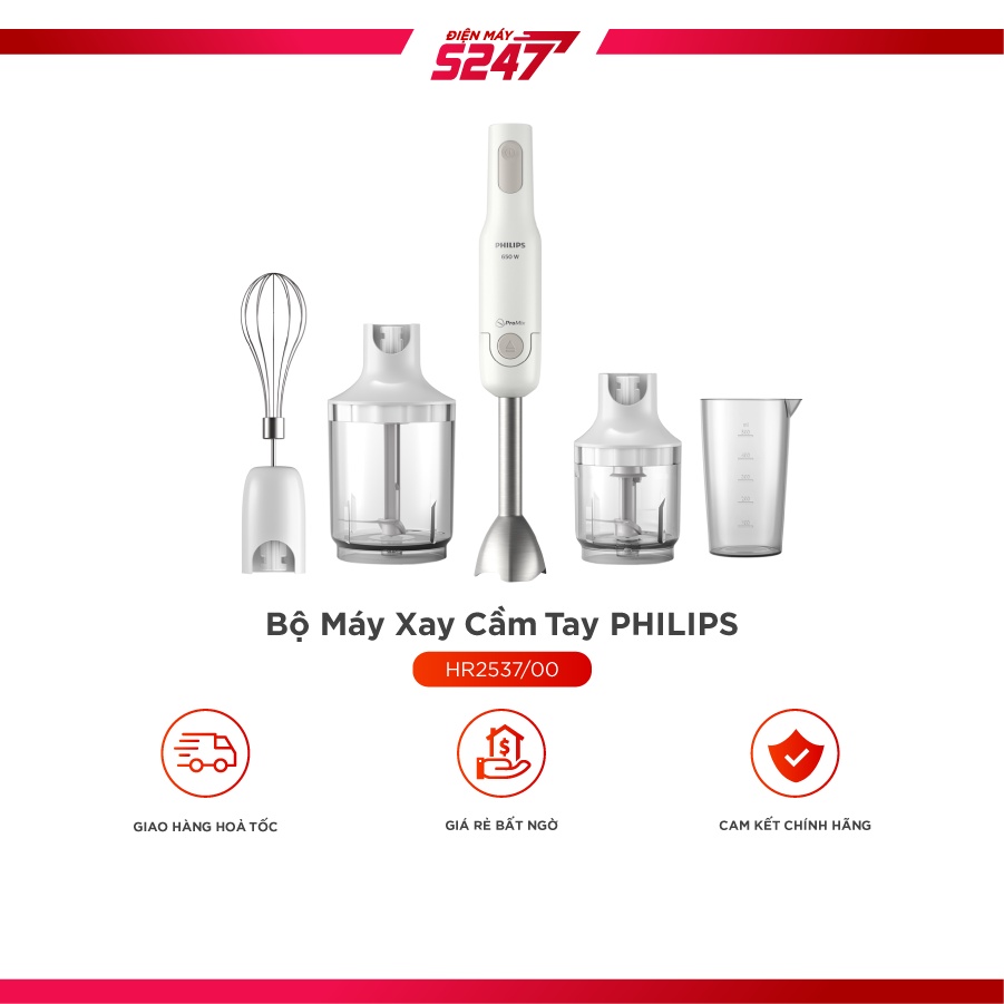 Máy Xay Sinh Tố Cầm Tay Philips HR2537/00 - Bảo Hành Chính Hãng ...