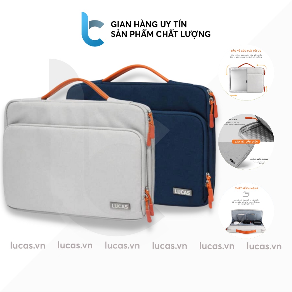 Túi Chống Sốc, Chống Nước Macbook/Laptop Lucas Plus Có Quai Xách, Ngăn ...