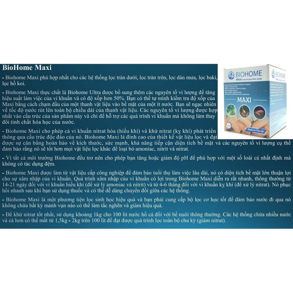 Vật liệu lọc BioHome Plus - Ultimate - Maxi 2,5kg ( Hàng Chính Hãng ...
