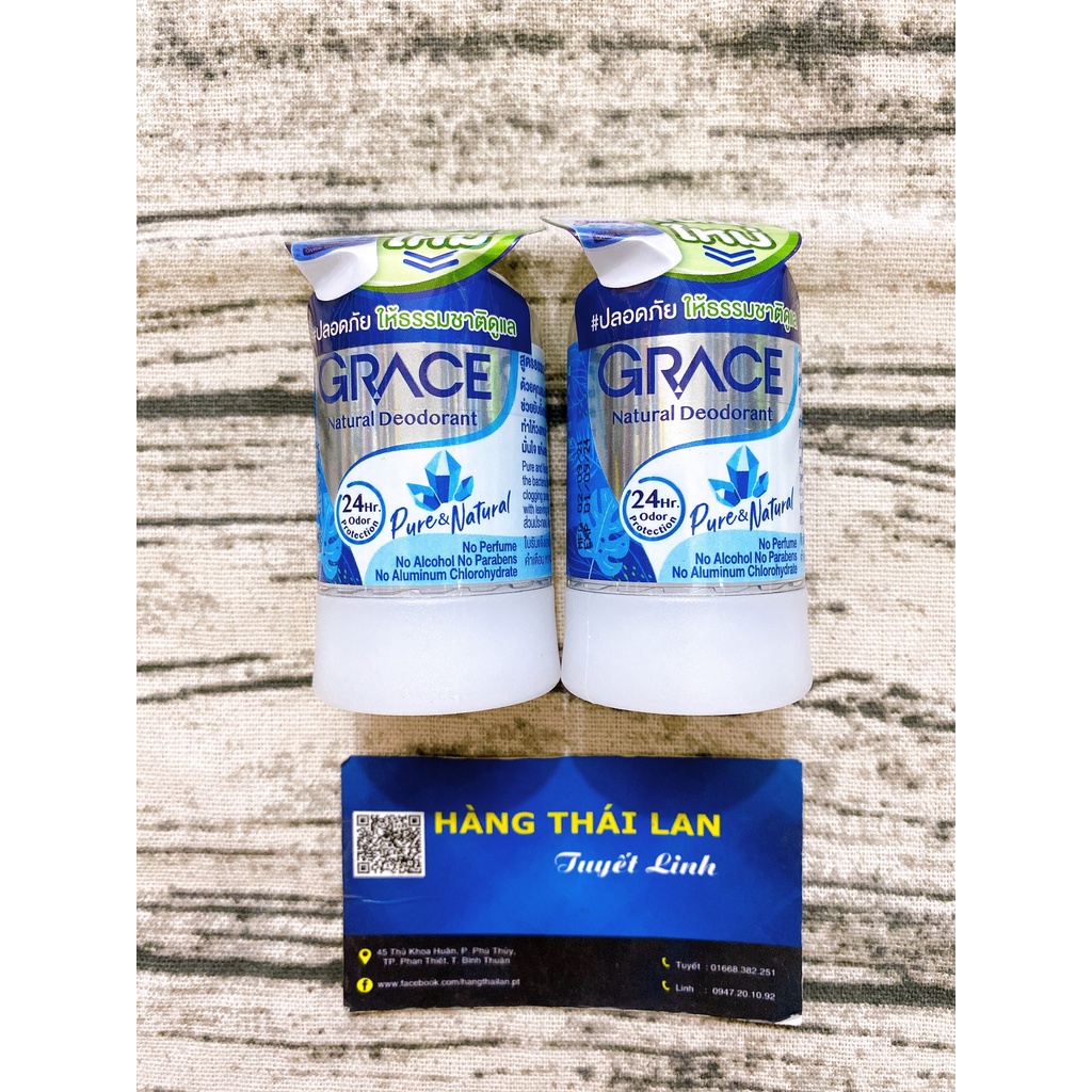 Lăn khử mùi đá khoáng Grace Pure & Natural 70g | Shopee Việt Nam