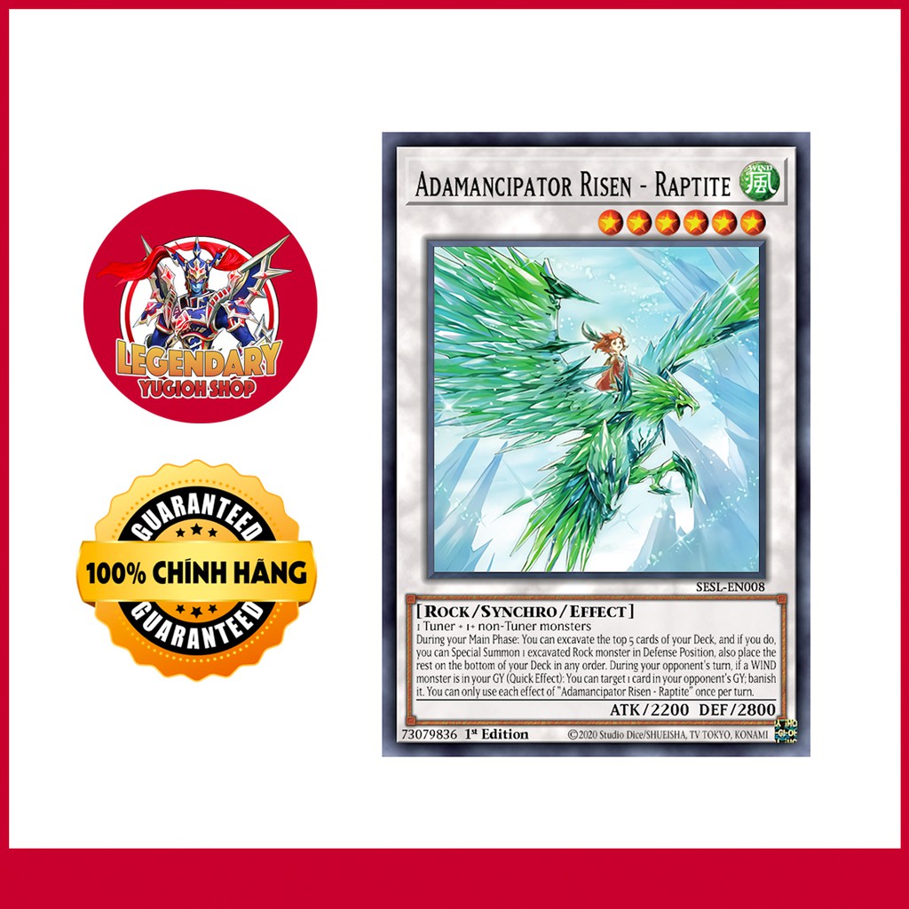 [Thẻ Bài Yugioh Chính Hãng] Adamancipator - Risen Raptite | Shopee Việt Nam