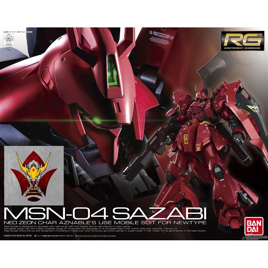 Mô Hình Lắp Ráp RG Sazabi 1/144 Msn-04 Gundam Bandai Uc Đồ Chơi Anime ...
