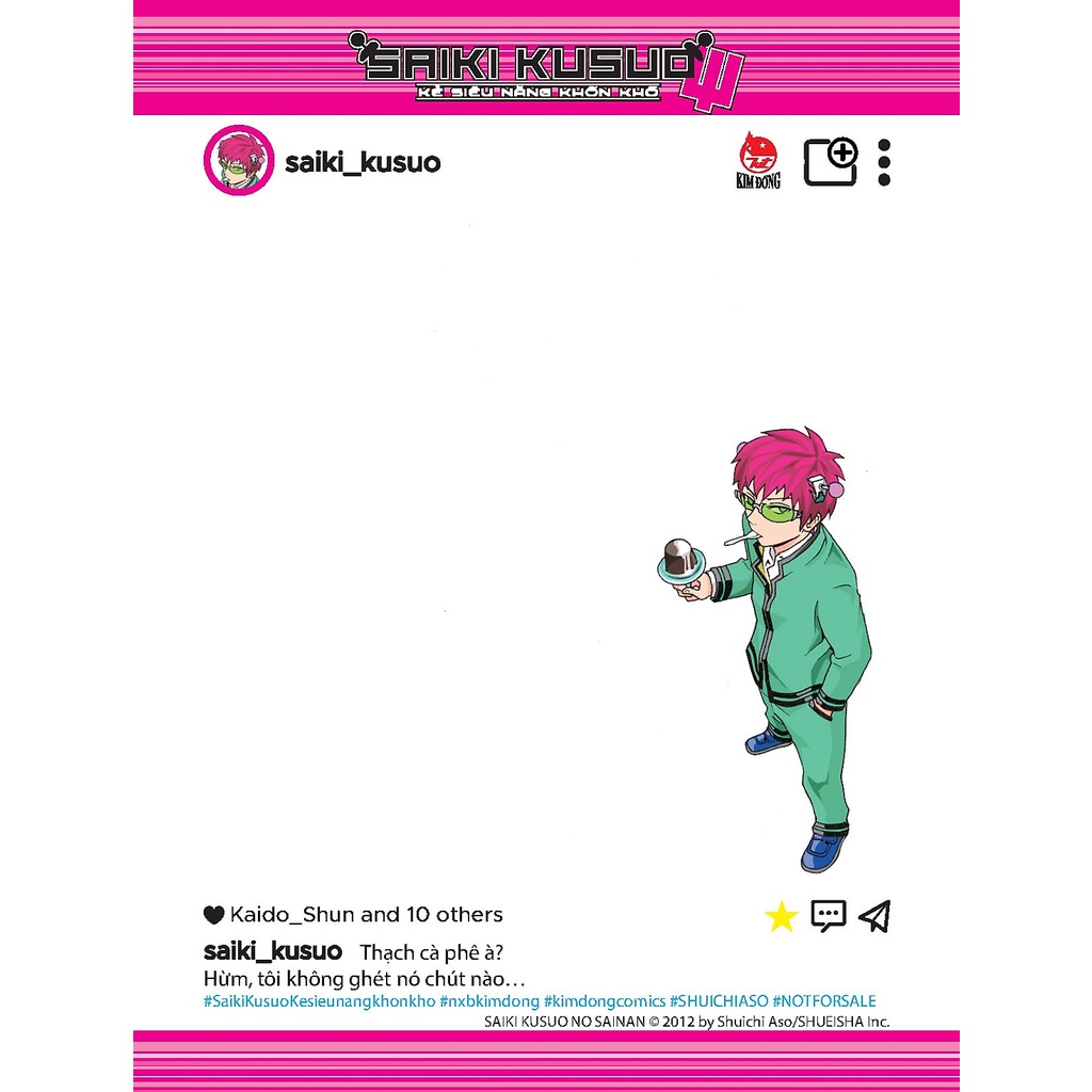 Thẻ SNS Card Saiki Kusuo - Kẻ siêu năng khốn khổ - NXB Kim Đồng ...
