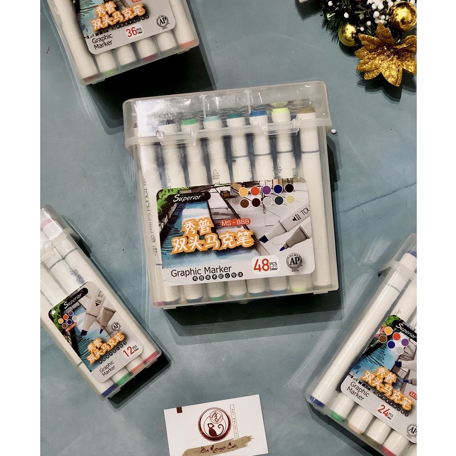 [Superior] Bút marker Touch Soft Head hộp nhựa 12/24/36màu (1) | Shopee ...