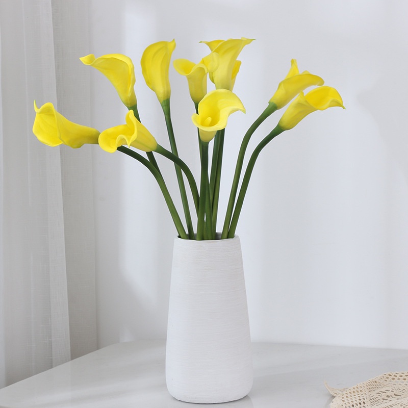 Hoa Rum giả chất liệu nhựa PU cao cấp giống thật, Rum trắng, Calla lily ...