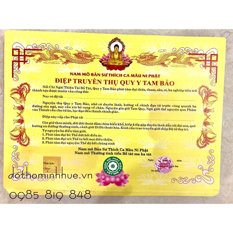 Điệp Quy y Tam Bảo [Set 50 tờ] | Shopee Việt Nam