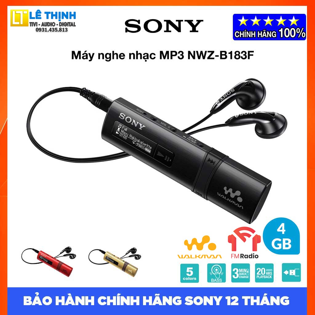 Máy nghe nhạc Sony Walkman NWZ-B183F (Đen) [4GB] | Hãng phân phối | Bảo ...