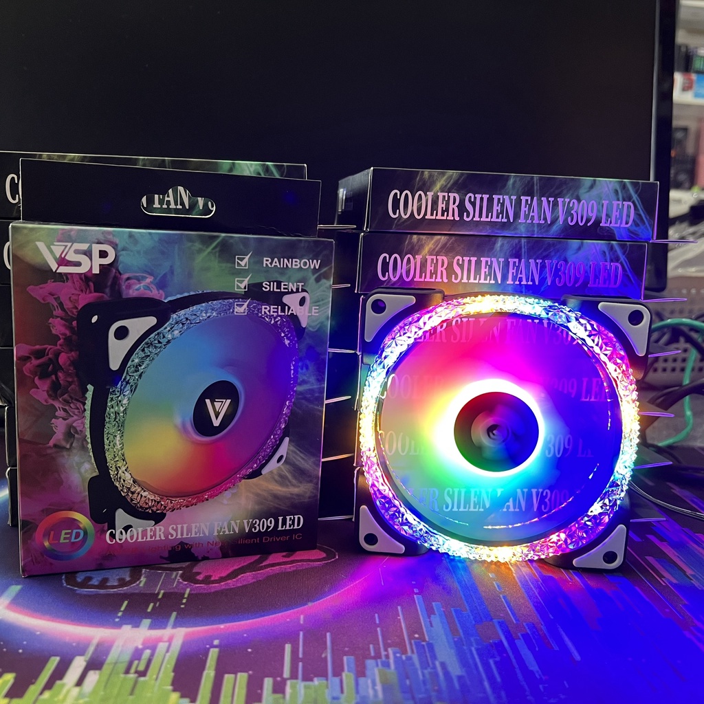 Quạt Led Case VSP V309 LED RGB Diamond Chính Hãng | Shopee Việt Nam