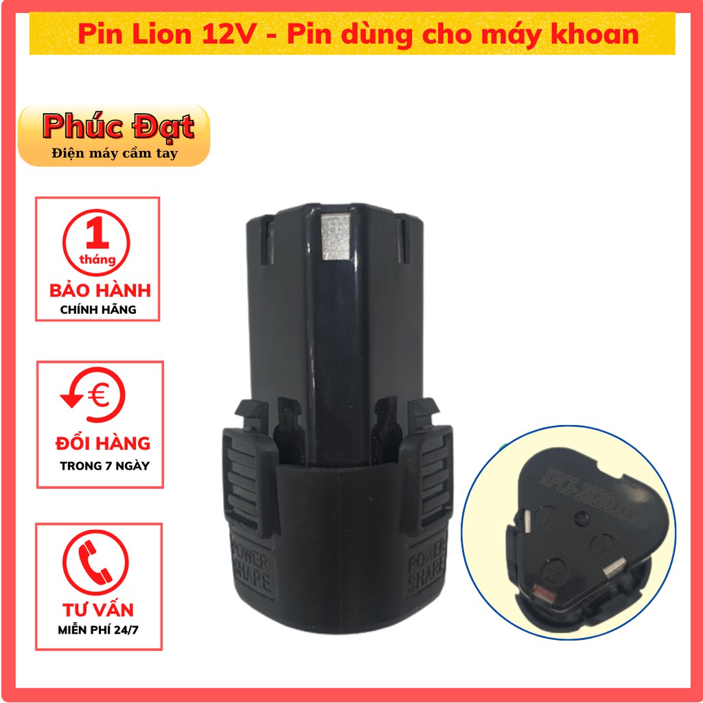 Pin Li-ion 12V dùng cho các loại máy khoan pin, khoan 12v, pin 12v ...