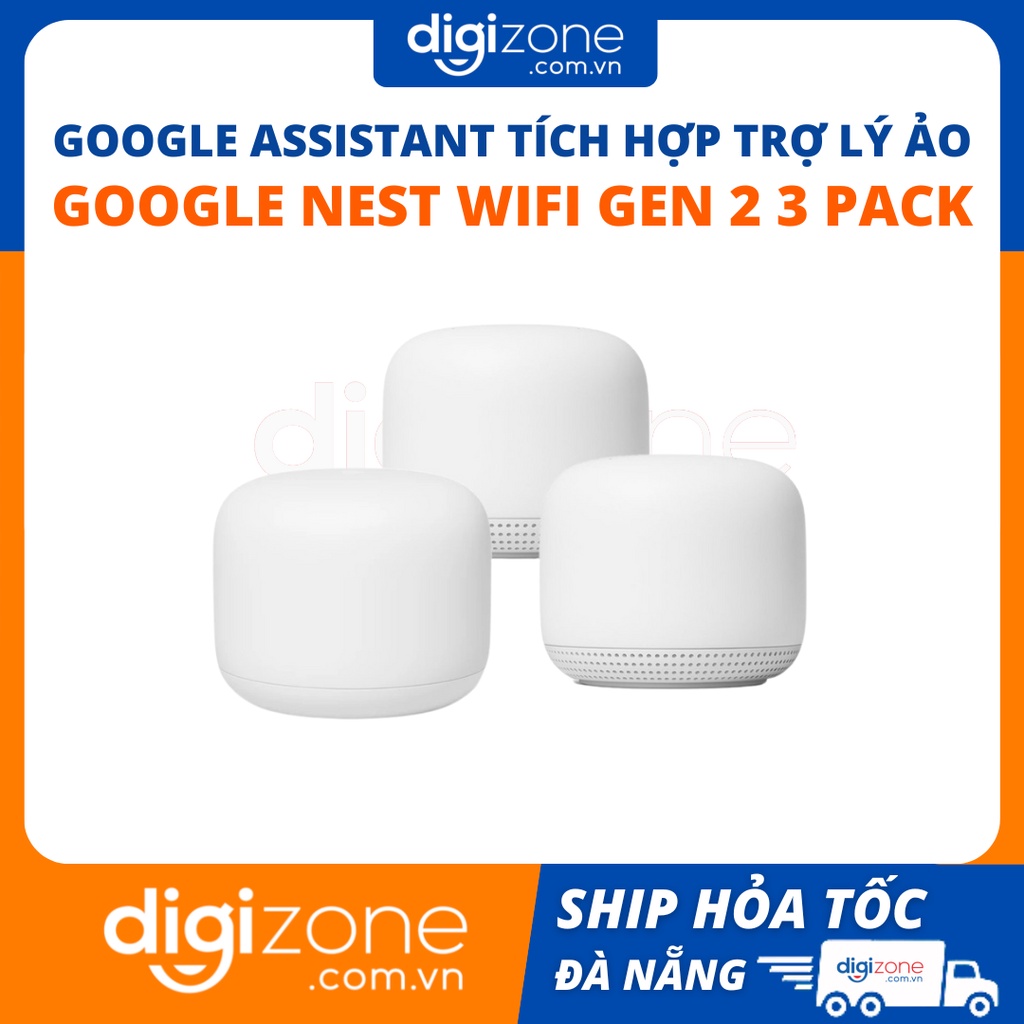 Google Nest Wifi gen 2 3 pack (1 Router + 2 Point), Tích hợp trợ lý ảo ...