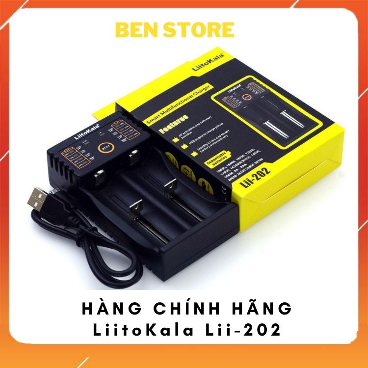 Bộ Sạc Pin Liitokala Lii-202, 2 khe sạc được nhiều loại Pin 26650 ...