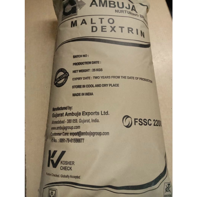 Đường Maltodextrin Ambuja/Lihua DE 15-20 1kg (chiết lẻ từ pack 25kg ...