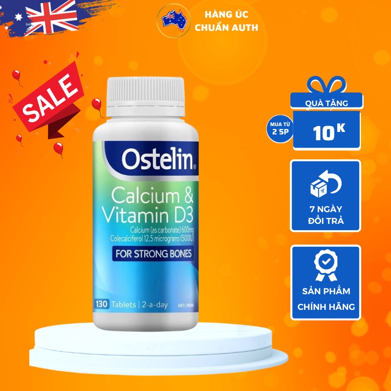Viên uống Canxi bầu Úc và Vitamin D3 Ostelin Calcium & Vitamin D3 130 viên (SP2) | Shopee Việt Nam