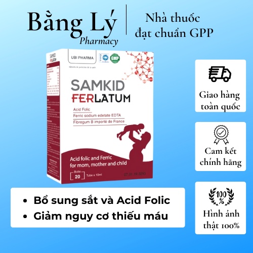 SAMKID Ferlatum - bổ sung sắt và Acid Folic, hỗ trợ nguy cơ thiếu máu ...
