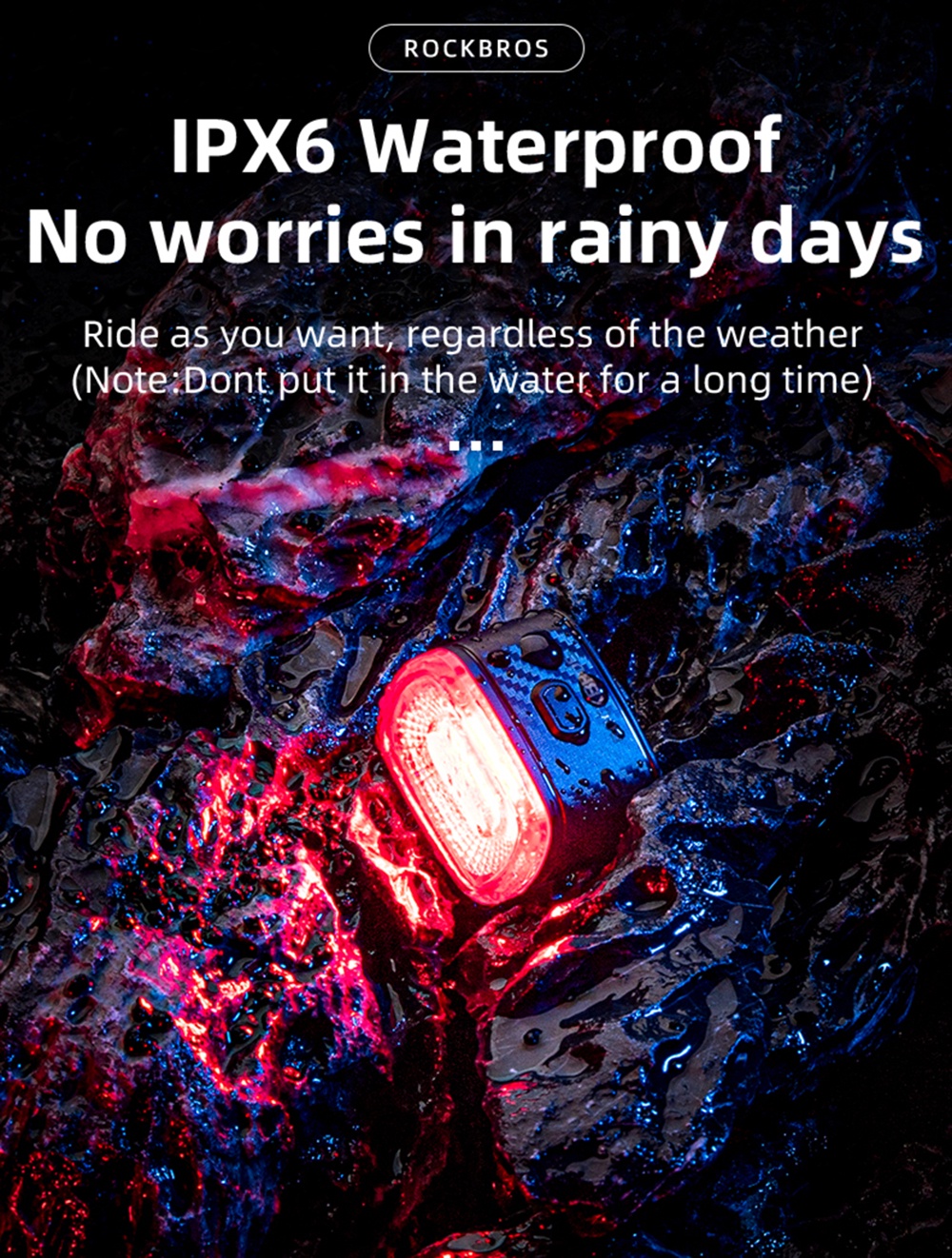 [Fulfilled by Shopee] Rockbros Đèn LED Q3 Cảm Biến Thông Minh Chống Nước IPx6 Dành Cho Xe Đạp ...