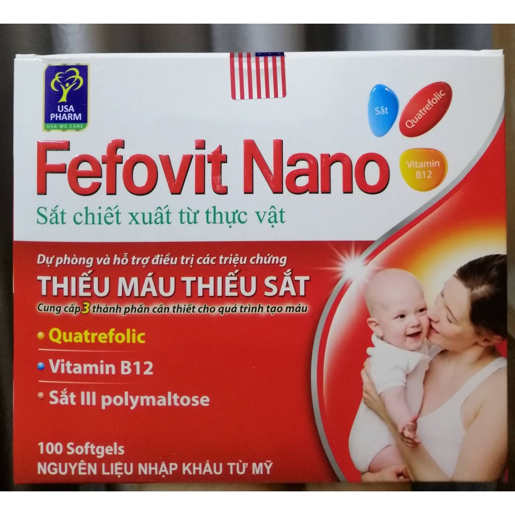 Viên uống bổ sung sắt Fefovit cho người thiếu máu ,cung cấp nano ở dạng ...