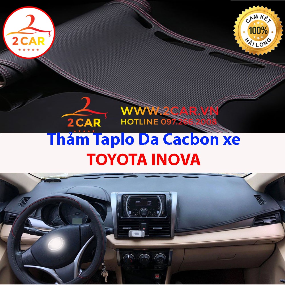 Thảm Taplo Da Cacbon TOYOTA INOVA 2006-2022, chống nóng tốt, chống trơn ...