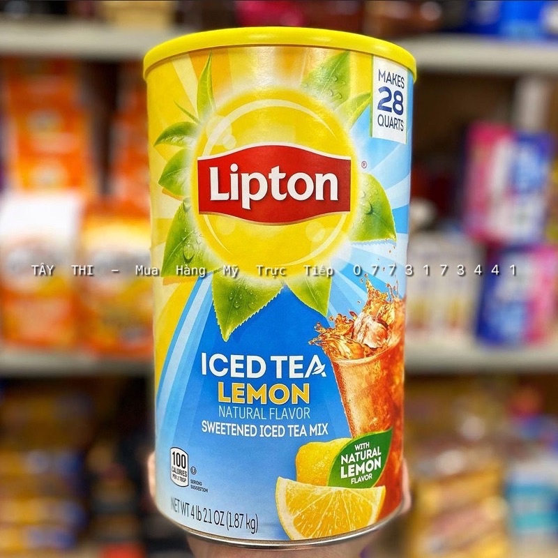 [CHÍNH HÃNG MỸ] Bột Trà Chanh Lipton Iced Tea Lemon Natural Flavor 2 ...