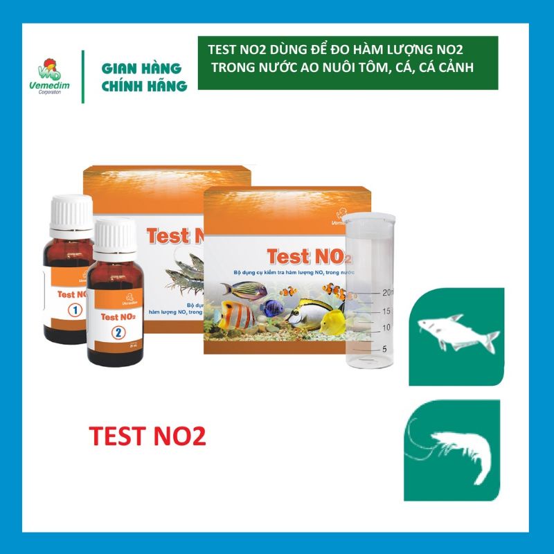 Vemedim Test NO2 đo hàm lượng NO2 trong nước ao nuôi tôm, cá, cá cảnh ...